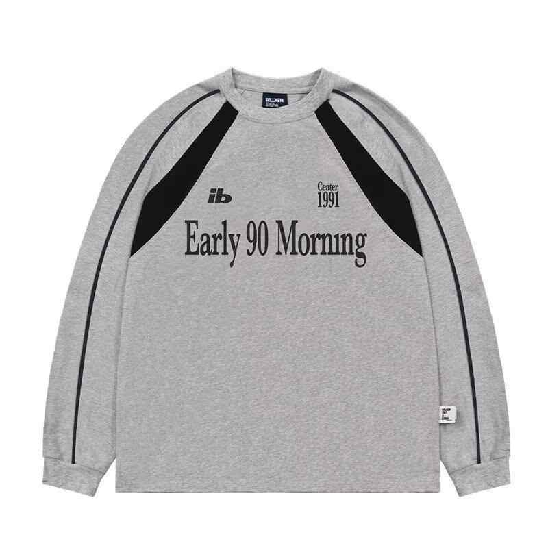 スウェット メンズ トレーナー 配色 春秋 長袖 プルオーバー ゆったり リラックス カジュアル ストリート アメカジ 普段着 ポリエステル ホワイト ブルー グレー・カテゴリ: スウェット/トレーナー・スタイル: アメカジ.カジュアル・対...