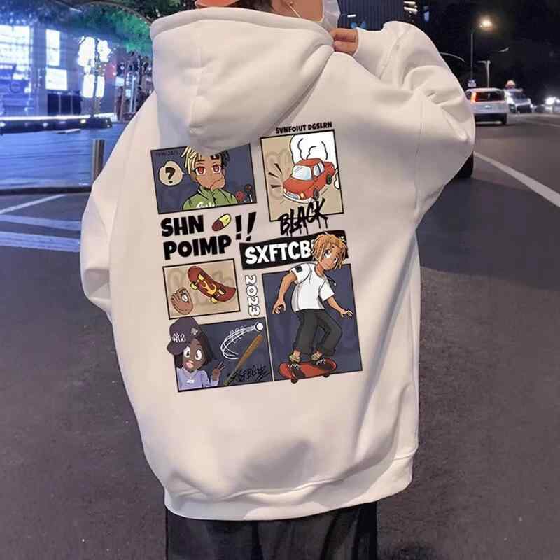 パーカー メンズ ストリート系 プルオーバー スウェット アメリカン レトロ オーバーサイズ 長袖 春秋 トップス ポリエステル ゆったり カジュアル カンガルーポケット付き ホワイト グレー ブラック ブラウン カーキ ダークグレー