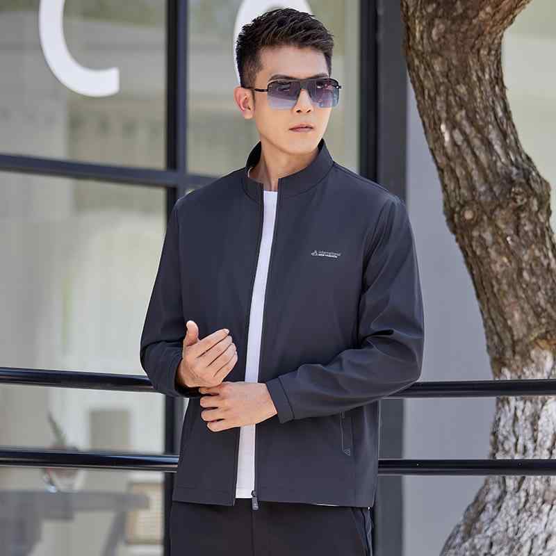 ジャケット メンズ 男性用 ブルゾン スタンドカラー ジップアップ 無地 ポリエステル 秋物 アウター トップス カジュアル スタイル 普段使い・商品カテゴリ: ジャケット・スタイル: 韓国版・対象: 24～35歳の都市部在住者・襟のタイプ...
