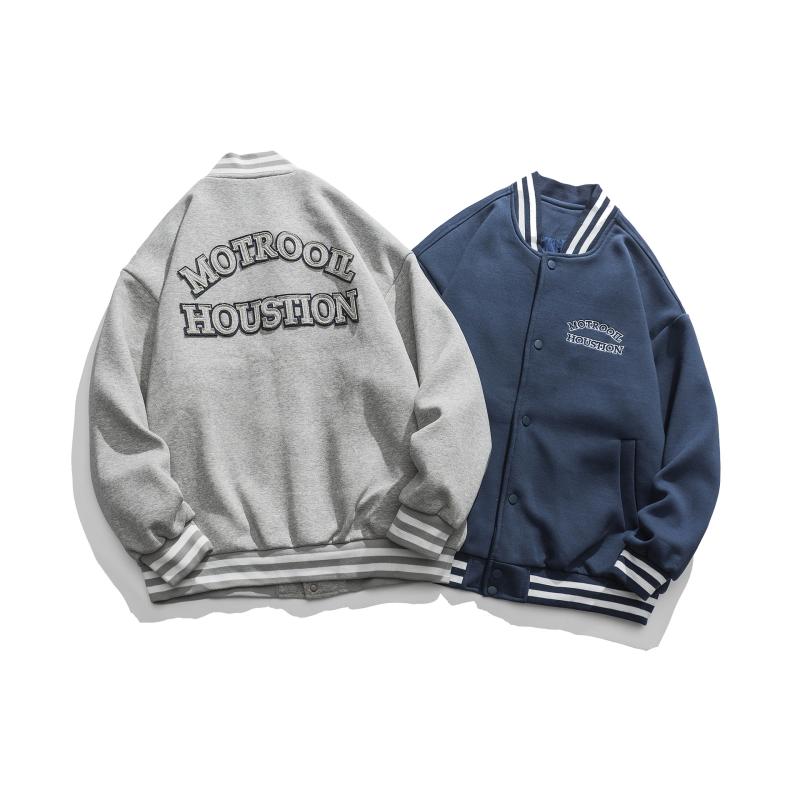 2個セットジャケット 男性用 スタジアムジャンパー ブルゾン 春秋物 ライトアウター カジュアル ストリート 普段使い コットン 藏青 浅グレー
