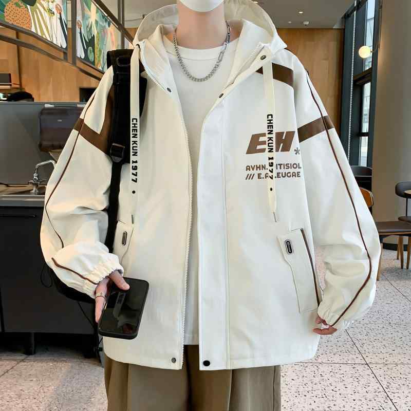 ジャケット メンズ ティーン 中高生 大学生 ブルゾン ジャンパー アウター スポーティ カジュアルスタイル 普段使い 春秋 ポリエステル 耐摩耗 ブラック カーキ オフホワイト グリーン・商品カテゴリ: ジャケット・スタイル: ストリート...