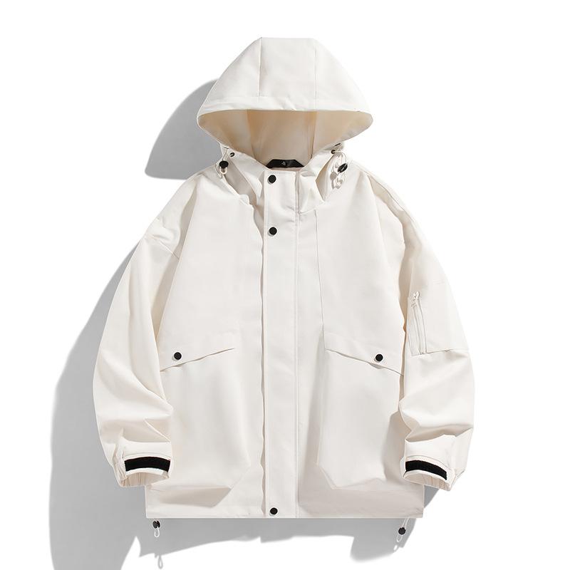 マウンテンパーカー メンズ レディース ペア 無地 配色 春秋 ジャケット ブルゾン 防水 防風 アウター ジャンパー カジュアル スポーティ ストリート 作業着 ポリエステル ホワイト ブラック イエロー パープル グレー・カテゴリ: ジ...