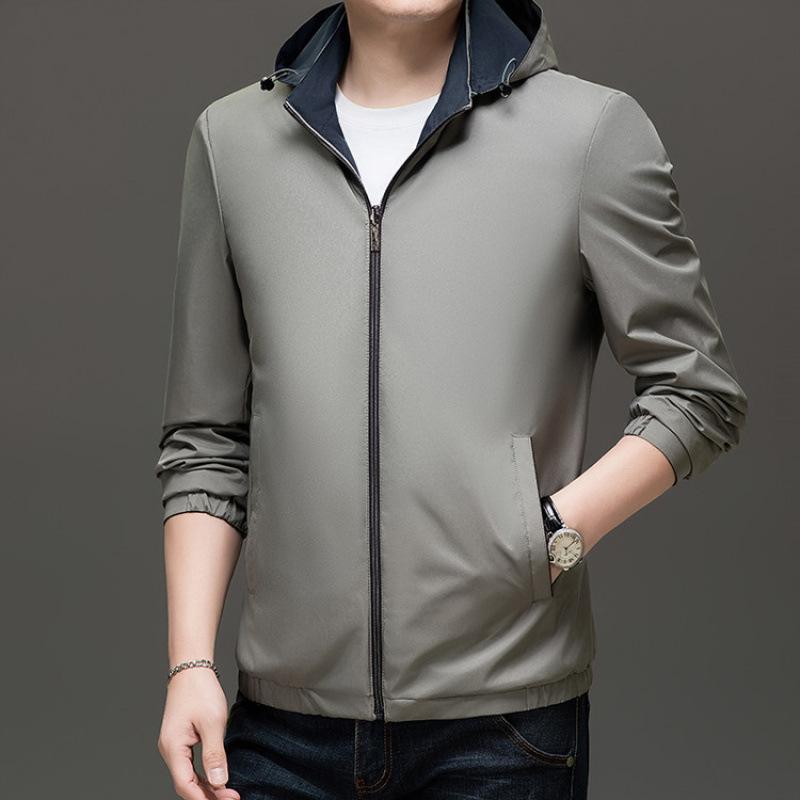 ジャケット メンズ 男性用 春秋 薄手 リバーシブル 取り外し可能 フード付き 紳士 ビジネス アウター ブルゾン ポリエステル レッド ブルー ブラック・カテゴリ: ジャケット・スタイル: ビジネス・フィット: ゆったり・前立て: -・フ...