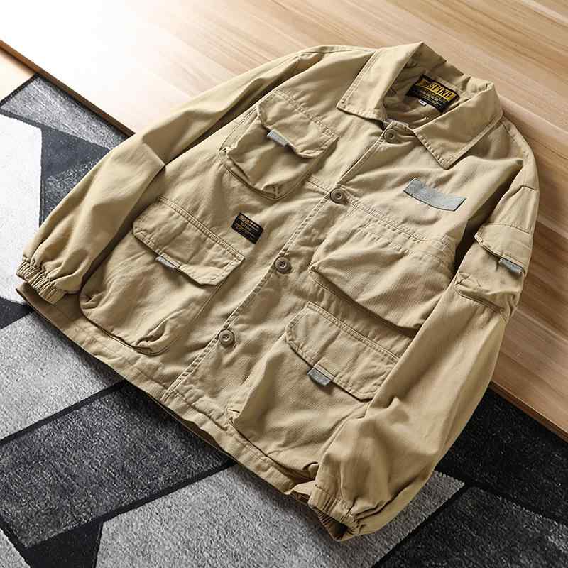 2個セットジャケット メンズ 男性用 ブルゾン ジャンパー 春秋物 コットン ワークスタイル カジュアル カーキ ブラック アーミーグリーン