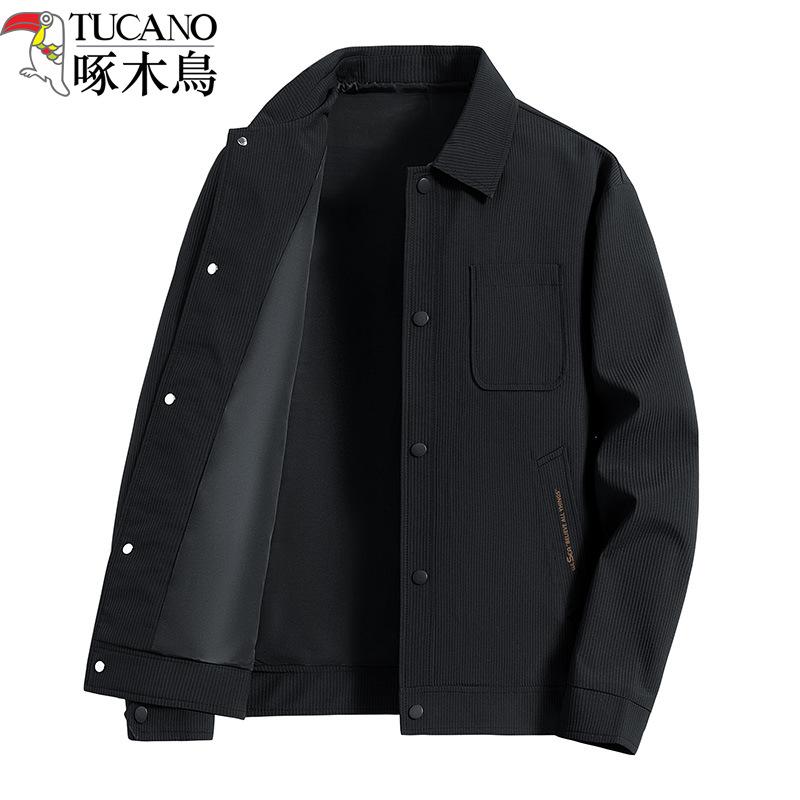 ジャケット 男性用 ブルゾン ジャンパー 春秋 アウター 紳士服 ミドルエイジ 普段使い ワークスタイル ポリエステル 翻襟 無地 ブラック グレー ブラウン カーキ・商品カテゴリ: ジャケット・・対象: 紳士・襟型: 襟付き・フィット: ...