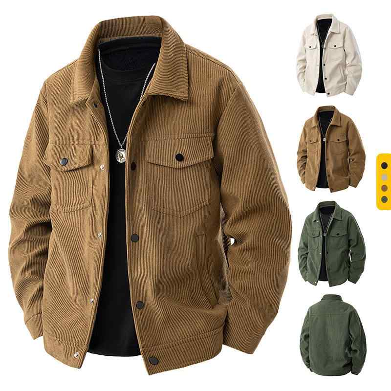 2個セットジャケット 男性用 コーデュロイ ブルゾン ライトアウター 春秋 防風 耐摩耗 リブ裾 4色 M L XL XXL 3XL 4XL ブラック 黒 軍緑 カーキ コーヒー色 米ホワイト ポリエステル・素材機能: 耐摩耗.防風.防裂・...