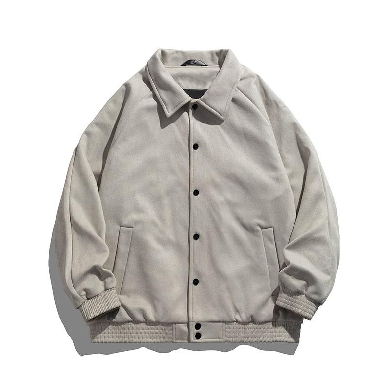 ジャケット メンズ スエード調 ブルゾン 男性用 トップス 無地 長袖 合体型 普段使い カジュアル 深グレー 浅グレー コーヒー色 黒 ブラック・カテゴリ: ジャケット・スタイル: ベーシック・対象: 24-35歳・襟の形: 襟付き・フィ...