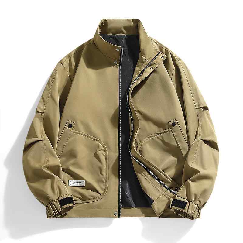 ジャケット 男性用 ブルゾン 春秋 立襟 防風 防水 アウター ミリタリー カーキ ブラック ポリエステル