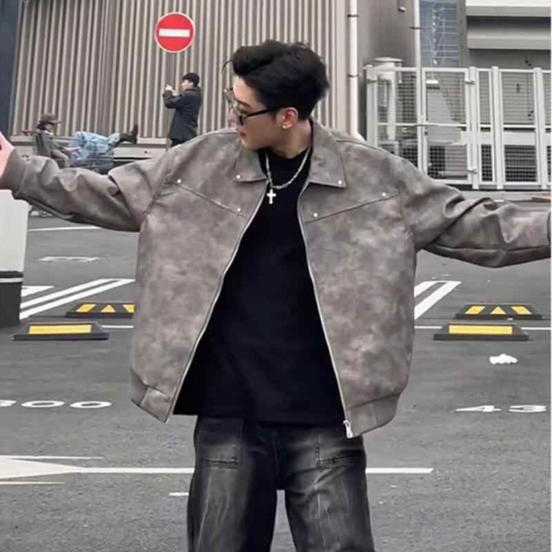 ジャケット メンズ 春秋 アウター 配色 切り替え コットン 混紡 普段使い カジュアル 長袖 襟付き 合体型 深グレー ブラウン系・素材機能: 通気性.耐摩耗性.防撕裂性.高色堅牢度・カテゴリ: ジャケット・スタイル: 流行・襟の形: 襟...