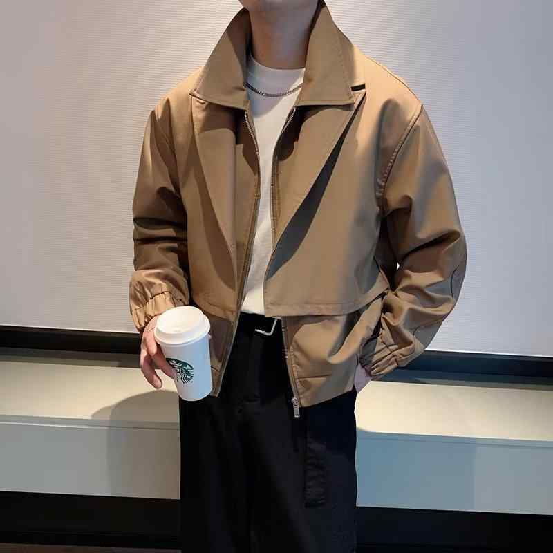 ジャケット 男性用 ブルゾン ゆったり 襟付き ポリエステル ブラック コーヒー色 M L XL 2XL 秋冬・素材: ポリエステル55%・カテゴリ: ジャケット・スタイル: 流行・襟: 襟付き・フィット: ゆったり・フード: なし・・柄:...