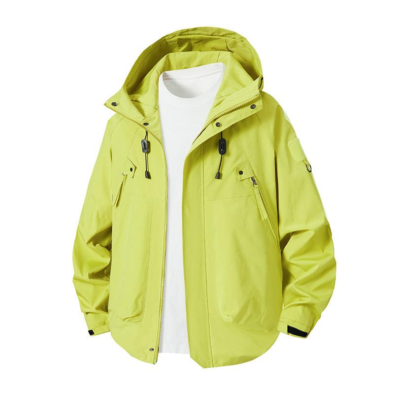 ジャケット メンズ マウンテンパーカー 春秋 防水 防風 フード付き ポリエステル 普段使い アウトドア ウェア ブラック カーキ グリーン・素材機能: 防水.防風・製品カテゴリ: ジャケット・スタイル: 日系・対象年齢: 18-24歳・襟...