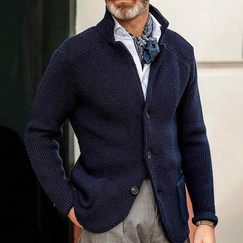 ジャケット メンズ 男性用 カジュアル 長袖 無地 ニット カーディガン ブルゾン ジャンパー アウター トップス 秋冬 普段使い 襟付き グレー 黒 白 コーヒー色 ブルー グリーン キャメル ワインレッド パープル ピンク 大きいサイズ...