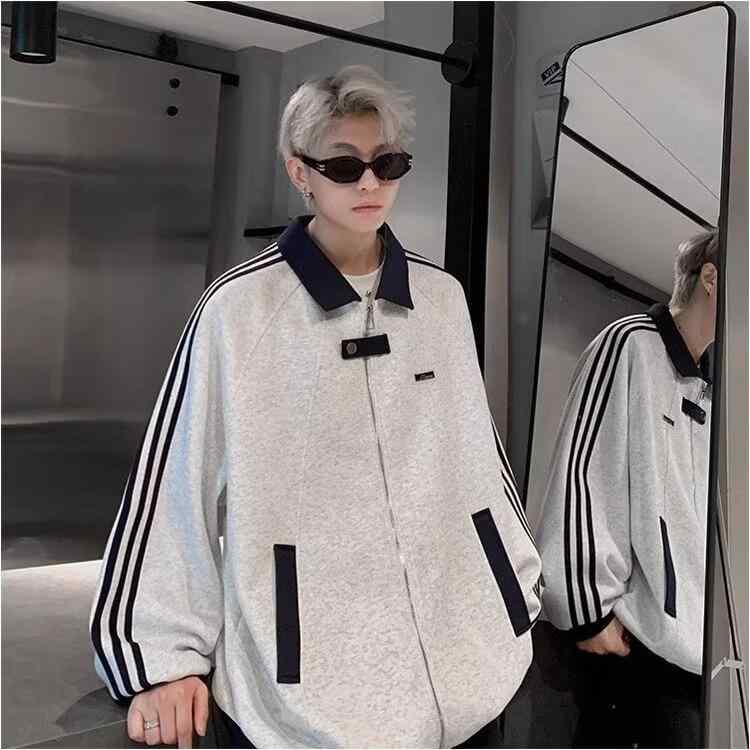 ジャケット メンズ 秋物 ブルゾン ジャンパー 男性用 軽アウター スリム カジュアル ウェア トップス 立ち襟 紺色 ネイビー グレー グレー・商品カテゴリ: ジャケット・素材機能: 耐摩耗・スタイル: 流行・ネックライン: 翻领・フィッ...