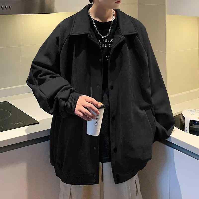 ジャケット 男性用 スエード ブルゾン 春秋 カジュアル ワークスタイル スタンドカラー ブラック グレー コーヒー色・商品カテゴリ: ジャケット・スタイル: 港風・襟の形: 襟付き・シルエット: ルーズ・厚さ: 厚手・柄: 無地・対象: ...