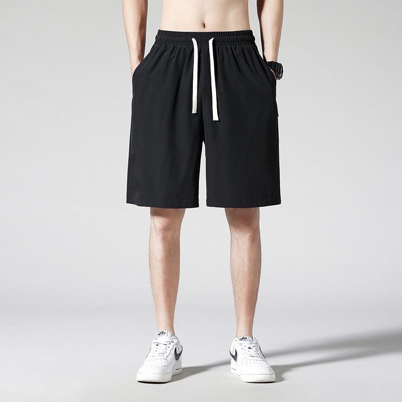 ハーフパンツ メンズ 男性用 5分丈パンツ 薄手 接触冷感 部屋着 ルームウェア スポーツ カジュアル ゆったり 大きめサイズ 伸縮性 ポリエステル ブラック ネイビー グレー カーキ