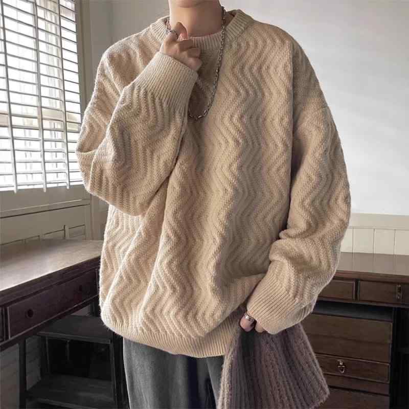 ニット メンズ カーディガン 秋冬 ゆったり ラウンドネック プルオーバー 長袖 リブ texture 無地 ポリエステル トップス カットソー カジュアル・カテゴリ: ニット・スタイル: プルオーバー・フィット: ゆったり・ネックライン:...