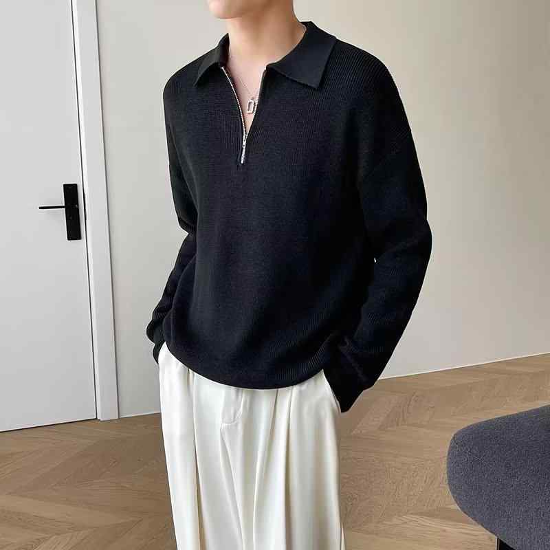 ニット メンズ ハーフジップ ポロネック プルオーバー 長袖 トップス 秋冬向け カジュアル リブ編み 無地 モダール混紡 普段使い・カテゴリ: ニット・スタイル: プルオーバー・フィット: ゆったり・襟の形: 襟付き・袖丈: 長袖・・テイ...
