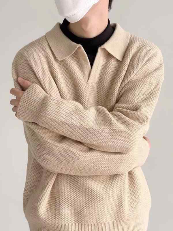 ニット メンズ Vネック プルオーバー 秋冬 韓国 レトロ 暖かい 長袖 トップス カットソー ゆったり 厚手 カフェ色 黒 カーキ・カテゴリ: ニット・スタイル: プルオーバー・シルエット: ゆったり・襟型: 襟付き・袖丈: 長袖・厚さ:...