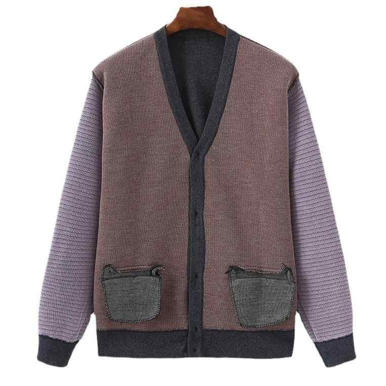 ニット カーディガン メンズ 男性用 Vネック ウール混紡 提花柄 前開き 春秋 日常 普段使い カーキ グレー系・カテゴリ: ニットカーディガン・素材: 化学繊維混紡.羊毛30%・機能: 洗濯機洗い可.防汚.高色落ち防止・スタイル: カー...