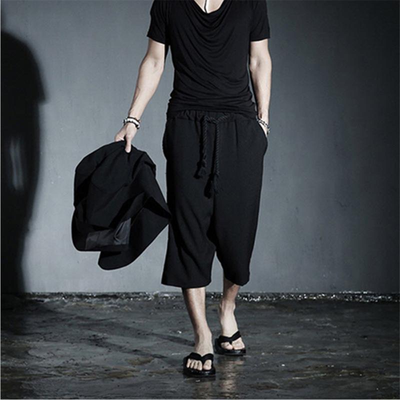 2個セットカジュアルパンツ メンズ 男性用 7分丈 ワイド バギーパンツ サルエルパンツ 無地 コットン ゆったり ビーチ 普段使い 黒・カテゴリ: カジュアルパンツ・スタイル: 韓国・対象: メンズ・対象年齢: 成人・サイズ: 27, 2...