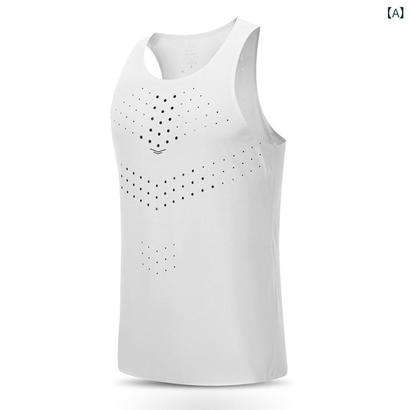 フィットネスウェア プロ 仕様の ランニング スポーツ スーツ 男女兼用 マラソン 軽量 速乾性 I字型 ベスト 陸上 競技用 スーツ トレーニング スーツ型番: M-27服装スタイル：タイトフィット機能: 吸湿発散性袖丈：ノースリーブ素材...