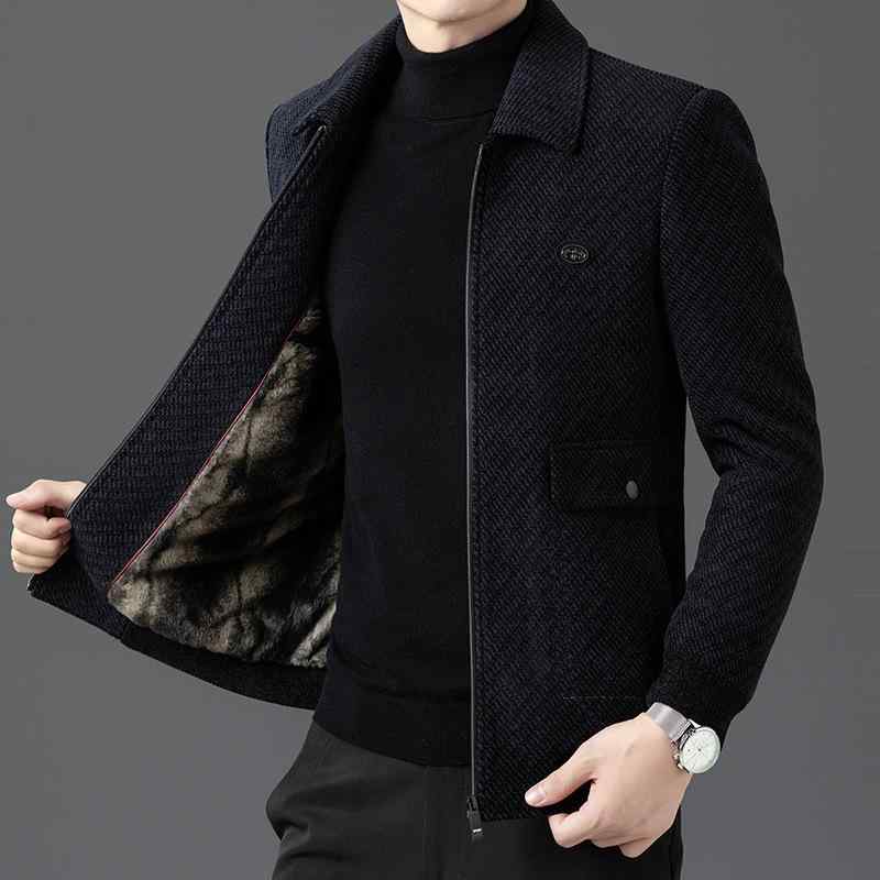 ジャケット メンズ 紳士服 アウター シェニール 翻 Collar 厚手 冬 防寒 防風 通勤 カジュアル 無地 茶色 ブルー・商品カテゴリ: ジャケット・・対象: ビジネスマン（35歳以上）・襟型: レギュラーカラー・フィット: レギュラ...
