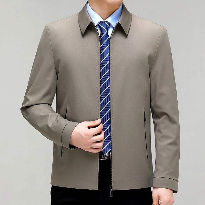 ジャケット メンズ 男性用 ブルゾン アウター 紳士服 ビジネス カジュアル 春秋 通気性 耐摩耗性 高色牢度 無地 長袖 レギュラー袖 グレー カーキ ネイビー ポリエステル・商品カテゴリ: ジャケット・スタイル: カジュアル.ビジネス....