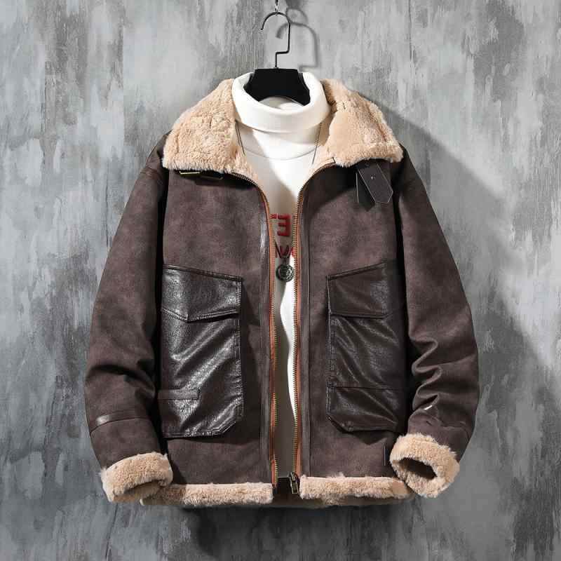 ジャケット メンズ 冬季 皮毛一体 裏起毛 コーデュロイ ブルゾン 防寒着 暖かい 若者 普段使い ブラウン ブラック・項目: カテゴリ・値: カジュアルスーツ・項目: スタイル・値: 流行・版型: ルーズ・前立て: ジッパー・フード: あ...