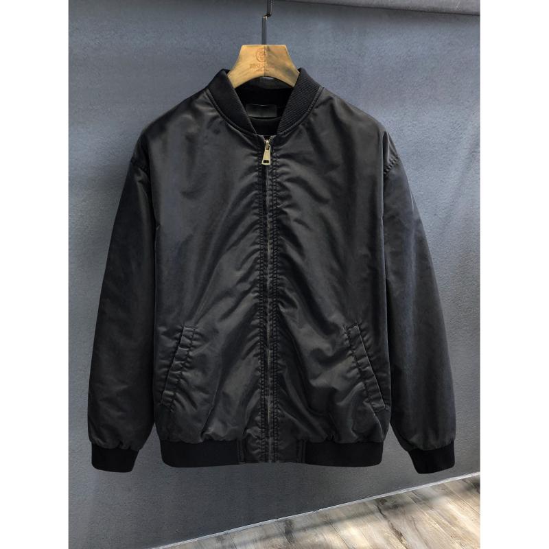 ジャケット 男性用 ブルゾン ワークジャケット 野球服 フライトジャケット 古着感 ウォッシュド加工 アメカジ コットン 秋冬 黒 グレー 紫 カーキ ゆったり