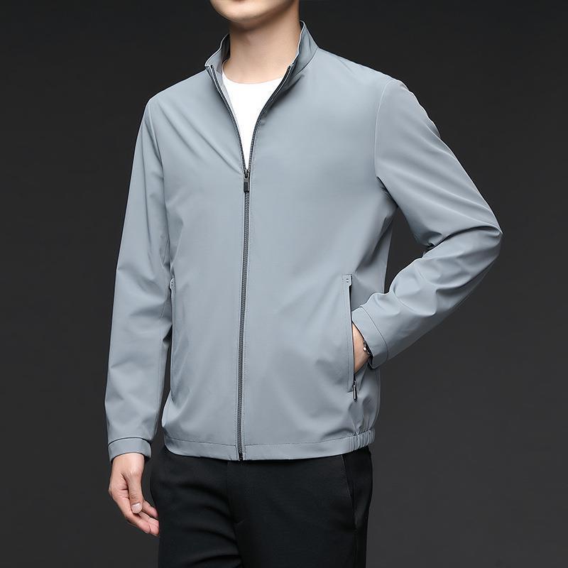 ジャケット メンズ 立襟 ブルゾン 春秋 男性用 無地 アウター トップス 羽織り 長袖 合体型 深みのある青 紺色 ライトブルー オフホワイト・カテゴリ: ジャケット・スタイル: ベーシック・対象: ビジネスマン（35歳以上）・襟の形: ...