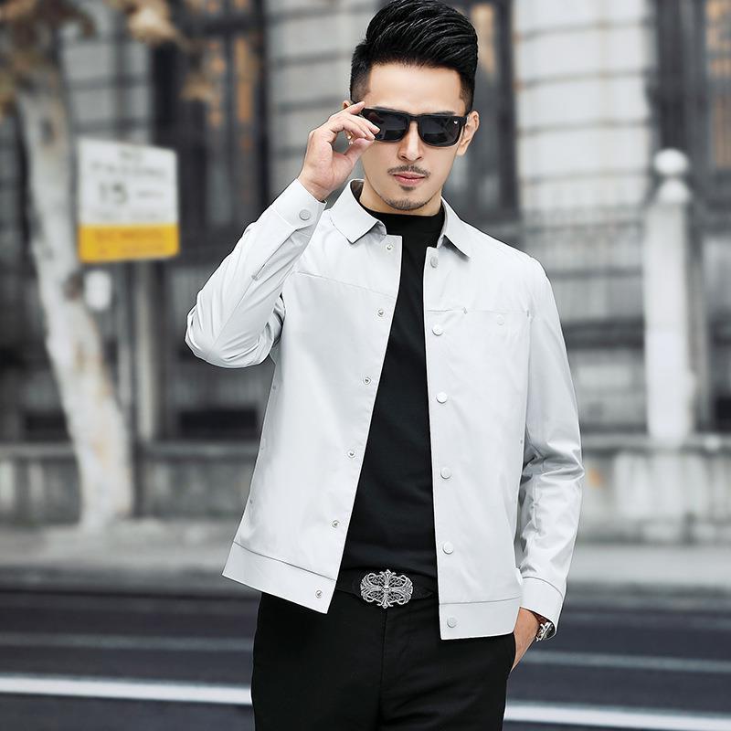 ジャケット メンズ 男性用 ブルゾン 春秋 薄手 普段使い 無地 ポリエステル ミリタリー カジュアル トップス ライトアウター オフホワイト ブラック ライトブルー・商品カテゴリ: ジャケット・スタイル: 韓版・対象年齢: 24-35歳・...