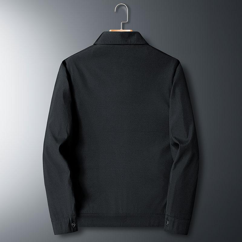 ジャケット メンズ 紳士服 ブルゾン ジャンパー 翻襟 ライトアウター 格子柄 ゆったり 長袖 サイドポケット付き ディープブルー ブラック グレー カーキ・・領型: 襟付き・版型: ゆったり・前立て: ジッパー・フード: あり・・柄: 格...