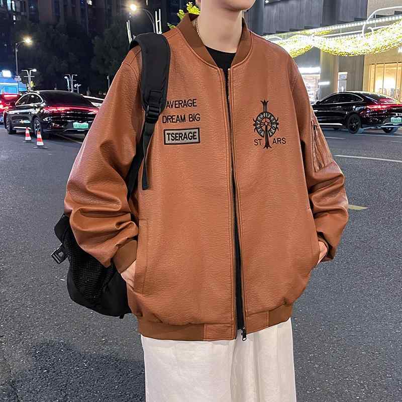 2個セットジャケット メンズ PUレザー 春秋 ライダース 男性用 アウター トップス 長袖 無地 黒 ブラック カーキ M L XL 2XL 3XL 4XL 5XL 6XL 7XL 8XL・商品カテゴリ: 皮衣/皮夹克・スタイル: 日系・...