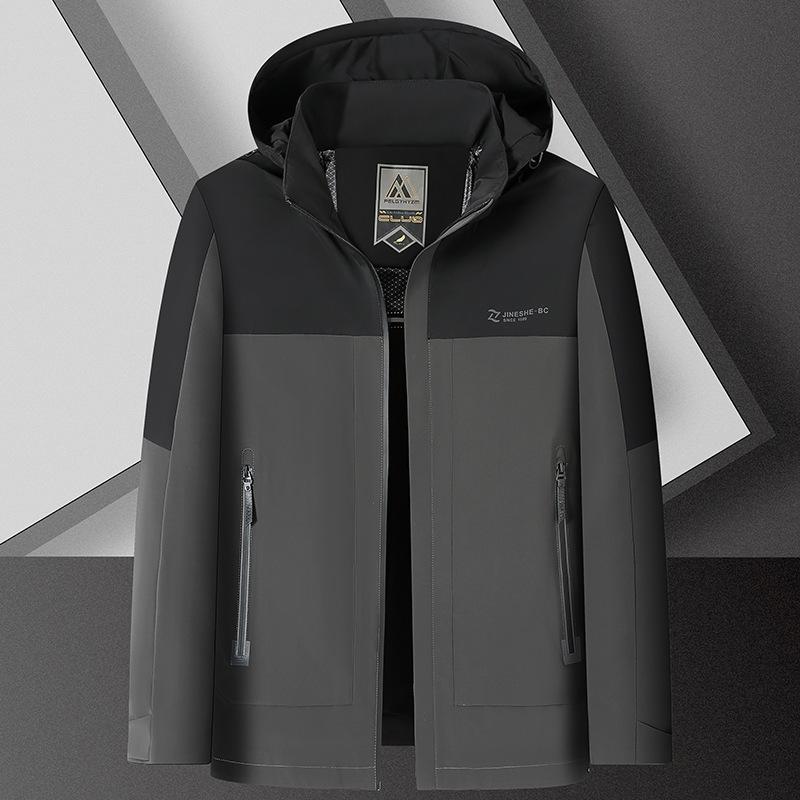 ジャケット 男性用 大きいサイズ 配色 春秋 長袖 立ち襟 ポリエステル ゆったりサイズ 黒 ブラック系 グレー スポーティ商品カテゴリ: ジャケット スタイル: ベーシック 対象年齢: 成人 対象: メンズ 素材: ポリエステル 襟のタイ...