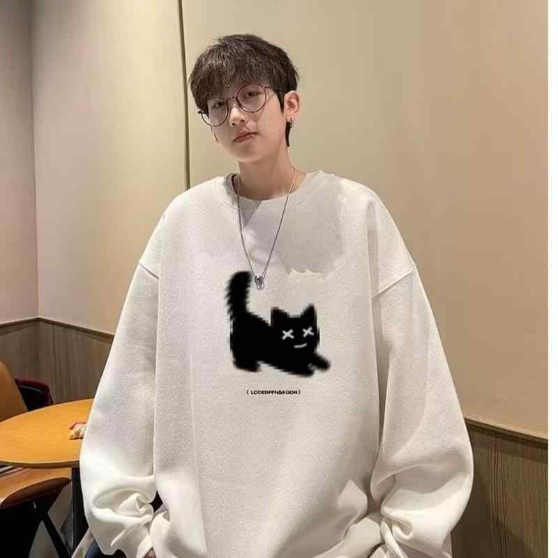 スウェット メンズ 男性用 裏起毛 長袖 Tシャツ 秋冬 リラックスフィット トレーナー プルオーバー ポリエステル 無地 杏色 ブラック ホワイト グレー・スタイル: 青春流行・カテゴリ: 卫衣/绒衫・対象: 若者・種類: プルオーバー・...