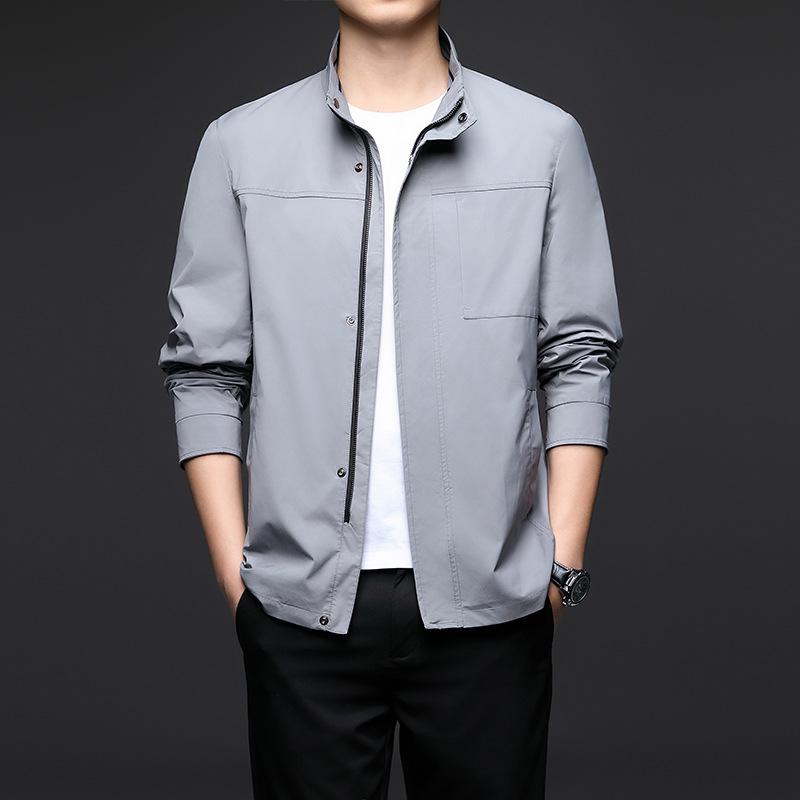 ジャケット 男性用 ブルゾン スタンドカラー トップス ポリエステル 普段使い 春秋 グレー ネイビー M L XL 2L 3L 4L・商品カテゴリ: ジャケット・スタイル: ベーシック・対象: 男性・襟の形: スタンドカラー・フィット: ...