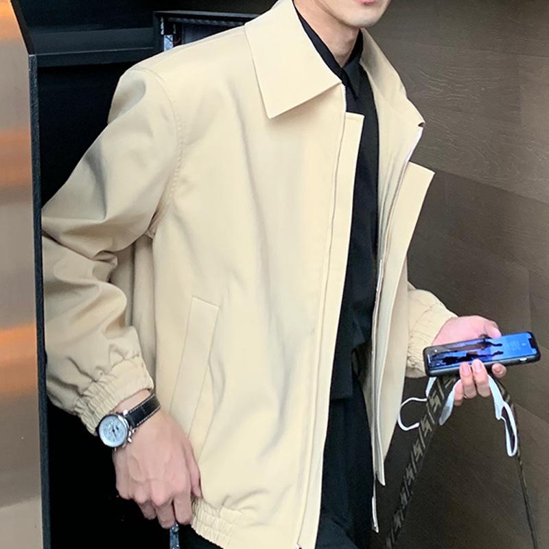 ジャケット 男性用 カジュアル 翻襟 長袖 アウター 若者 ポリエステル 耐摩耗性 多ポケット ブラック ベージュ・素材: ポリエステル・カテゴリ: ジャケット・スタイル: カジュアル・対象: 若者・襟: 襟付き・フィット: ゆったり・前立...