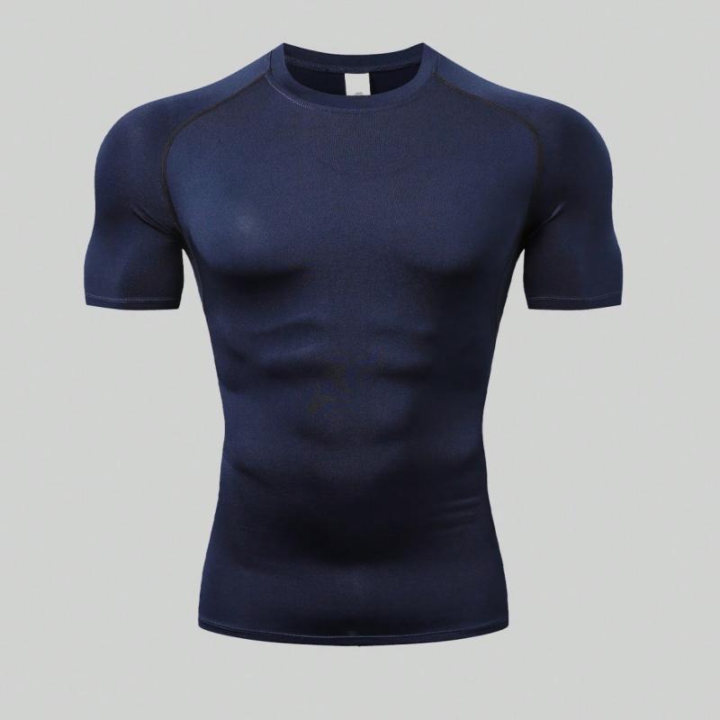 Tシャツ メンズ 男性用 スポーツウェア タイトフィット 半袖 高弾性 通気性 吸湿速乾 接触冷感 ランニング トレーニング アンダーウェア ポリエステル 無地 春夏 グレー ブラック ホワイト パープル レッド グリーン ネイビー ブルー