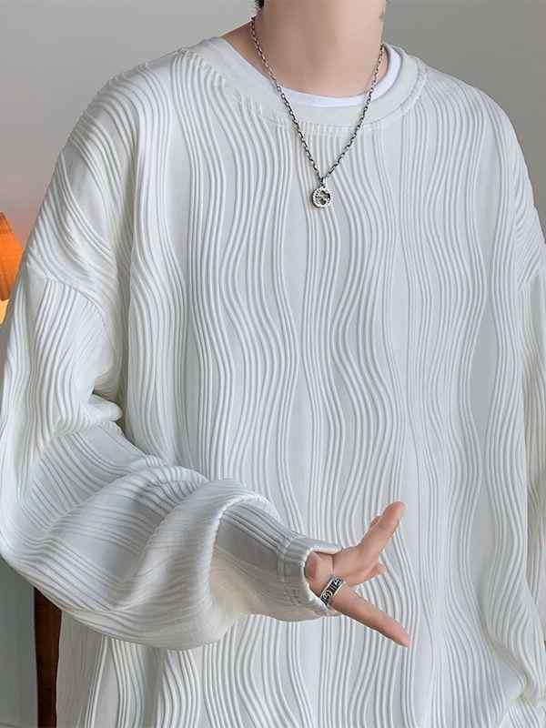 Tシャツ メンズ 男性用 長袖 春秋 トップス スウェット プルオーバー 無地 ゆったり 普段使い 部屋着 黒 白・カテゴリ: スウェット/トレーナー・スタイル: ストリート・対象: 青少年.成人・種類: プルオーバー・ネックライン: ラウ...