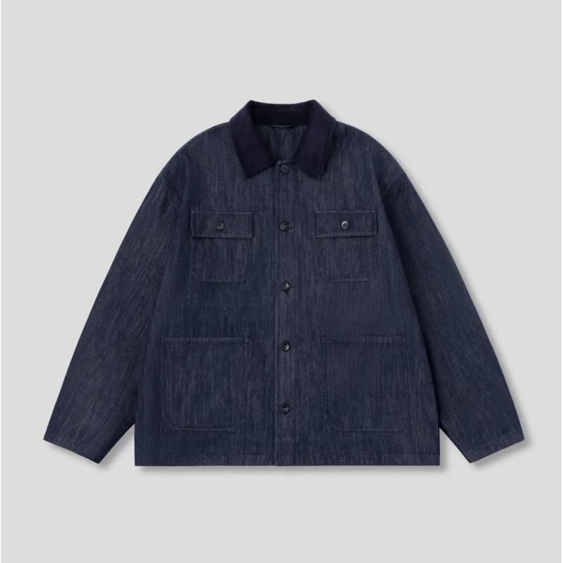 ジャケット 男性用 デニムジャケット Gジャン ブルゾン 春物 コットン混紡 翻襟 無地 ルーズフィット 多ポケット 長袖 ブルー・商品カテゴリ: ジャケット・スタイル: アーバン・襟のタイプ: 襟付き・シルエット: ルーズ・フロント: シ...