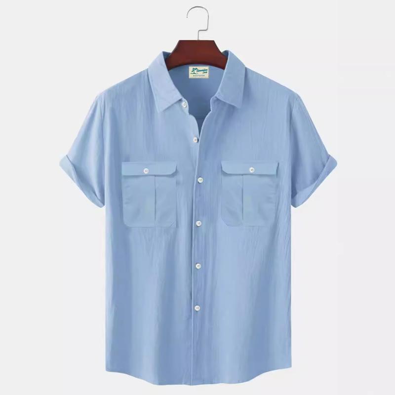 シャツ メンズ 無地 コットン 切り替え 開襟 半袖 トップス 普段使い ライトアウター 白 グレー 黒 ピンク系 カーキ 紺 ベージュ 水色・カテゴリ: シャツ・スタイル: カジュアル・生地: 綿・素材特徴: 吸湿・対象: メンズ・タイプ...