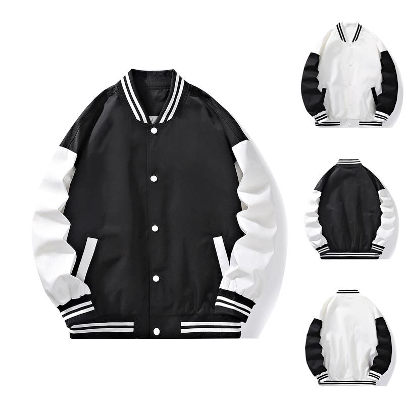 ジャケット メンズ スタンドカラー 野球服 ブルゾン スポーティ カジュアル ストリート 春秋 ポリエステル ブラック ホワイト・素材機能: 防風・カテゴリ: ジャケット・スタイル: 韓国・タイプ: ・襟型: 襟なし・フィット: ゆったり・...