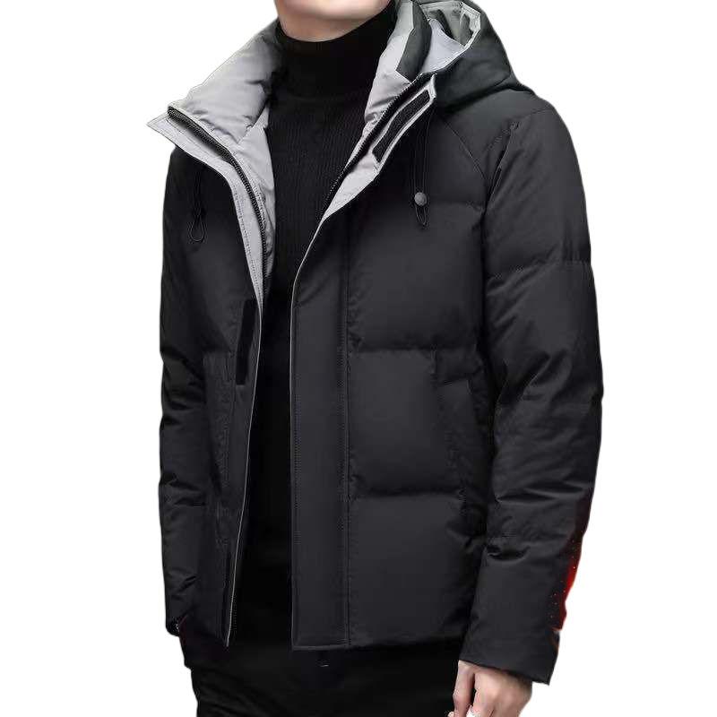 羽绒服 メンズ 男性用 取り外し可能 フード付き ショート丈 白ダックダウン 厚手 アウター 保温 防寒 ブラック ブルー 暗レッド・項目名: 防寒レベル・値: 極限レベル(-50℃~-20℃)・項目名: 素材機能・値: -・項目名: スタ...