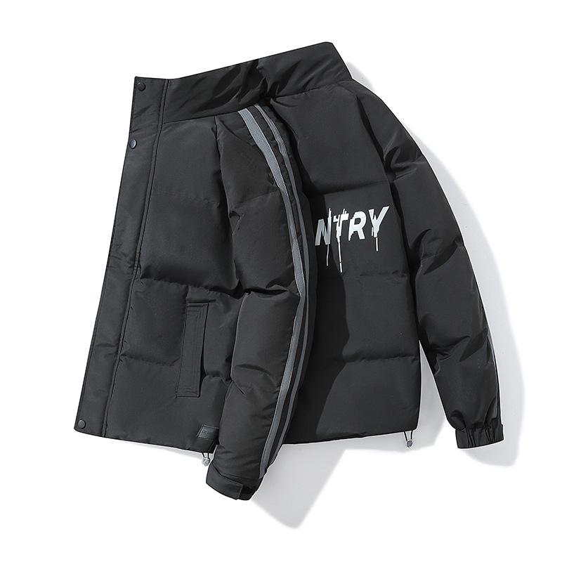 メンズ ジャケット 冬用 中綿入り ジャンパー ブルゾン 防寒着 アウター 立ち襟 無地 黒/グレー/ベージュ・スタイル: 日系ワーク・対象: 24-35歳・種類: カーディガン・フィット: ゆったり・フロント: ジッパー・詰め物: ポリエ...