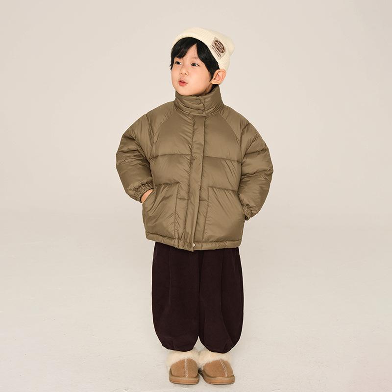 2個セット子供服 ボーイズ ダウン風 中綿入りジャケット アウター 秋冬 90cm 100cm 110cm 120cm 130cm 140cm 高襟 防寒 暖かい 男の子 幼児 小学生 無地 韓国
