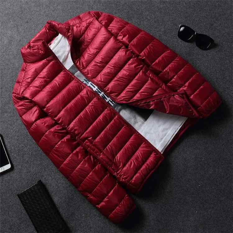 羽毛 ダウンジャケット メンズ 秋冬 立襟 ショート丈 薄手 アウター 紳士 男性用 ビジネス 通勤 無地 ブラック ネイビー ワインレッド グレー・商品種類: ダウンジャケット・スタイル: ベーシック・対象年齢: 成人・対象: 男性・フィ...