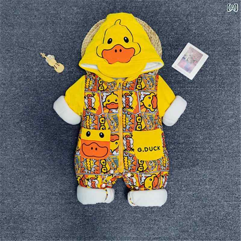 ベビー 冬 加厚 連体衣 男の子 女の子 コットン カバーオール セットアップ 綿服 アウター カートゥーン かわいい 長袖 ラグランスリーブ ジップアップ 66cm 73cm 80cm 90cm・等級: A類・生地: 綿・対象シーズン: ...