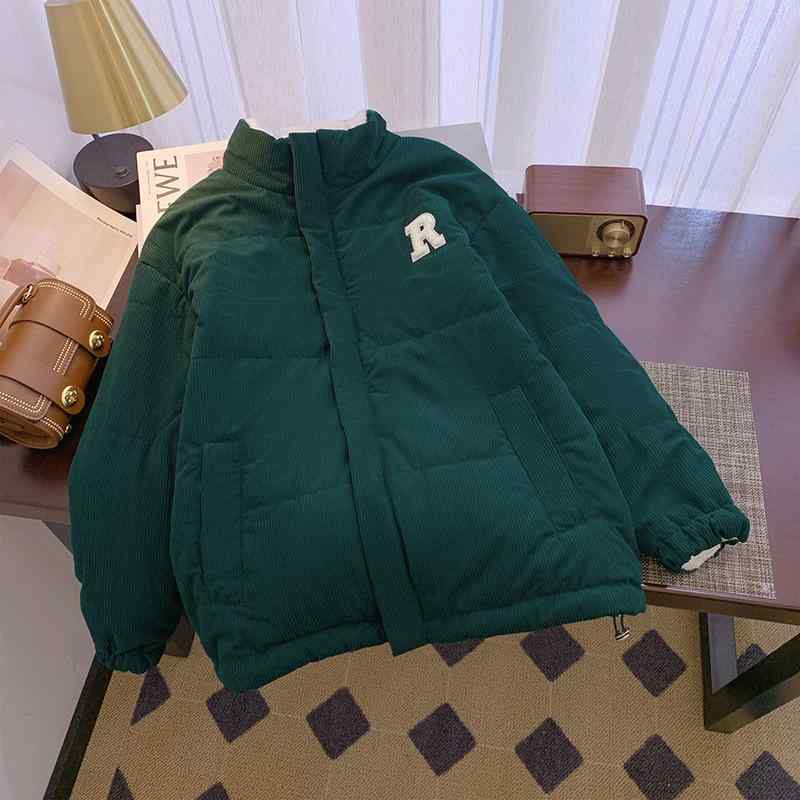 綿入りジャケット 男女兼用 暖か 中綿 ポリエステル 立襟 カジュアルスタイル ブラック ホワイト ブルー グリーン 秋冬・填充物: 羽毛綿・生地: 高密度生地・主な素材: ポリエステル・着丈: 普通 (50cm～65cm)・袖丈: 長袖・...