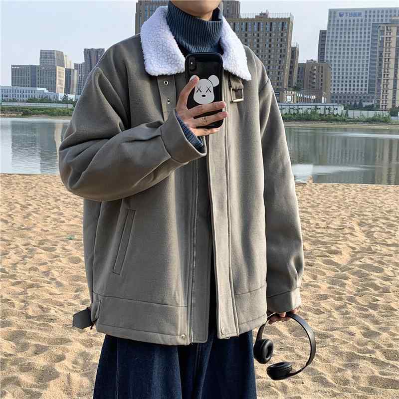ジャケット メンズ 男性用 ボアジャケット ブルゾン 秋冬 韓国 ゆったり 厚手 暖かい ポリエステル ブラック グレー ブルーtext: ・スタイル: 港風 text: ・タイプ: カーディガン text: ・フィット: ゆったり tex...