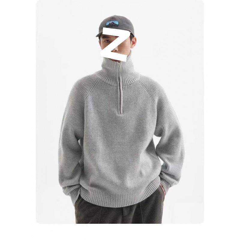 ニット メンズ ハーフネック プルオーバー 秋冬 韓国 ゆったり 無地 トップス 長袖 セーター ポリエステル 普段使い・種類: ニット・素材: 化学繊維混紡.ポリエステル60%・スタイル: プルオーバー・シルエット: スリム・ネックライン...